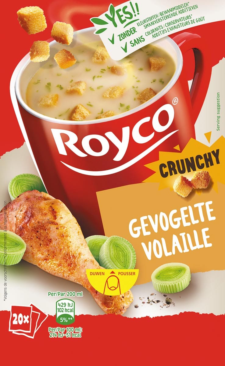 Royco Minute Soup gevogelte met croutons, pak van 20 zakjes | Portaal Check