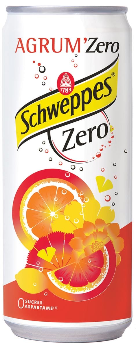 Schweppes Agrum Zero frisdrank, blik van 33 cl, pak van 24 stuks ...