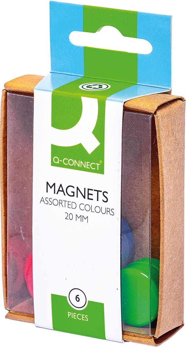 Q-CONNECT magneten 20 mm geassorteerde kleuren doos van 6 stuks ...