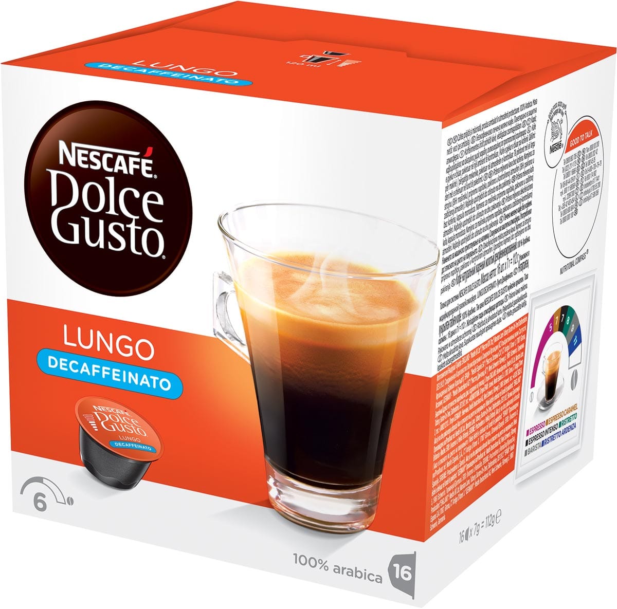 Nescafé Dolce Gusto koffiecapsules, Lungo Decaffeinato, pak van 16 ...
