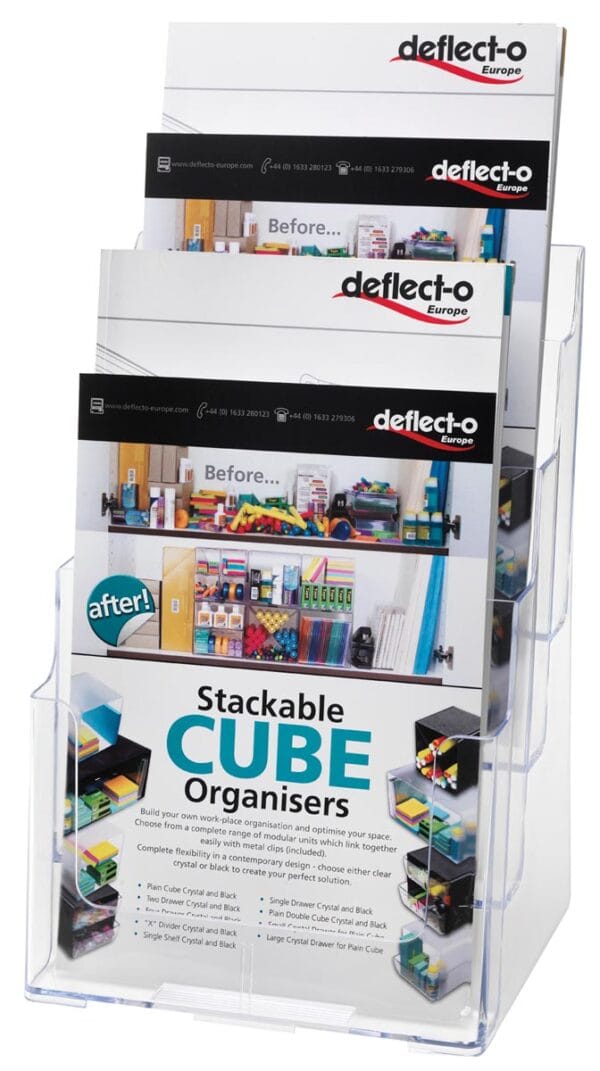 Deflecto folderhouder ft A4, 4 opbergvakken | Portaal Check