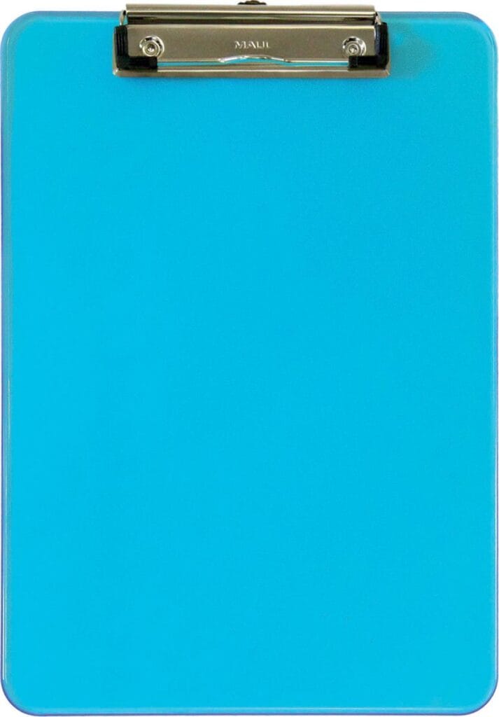 MAUL klemplaat Neon hard kunststof A4 staand blauw transparant ...