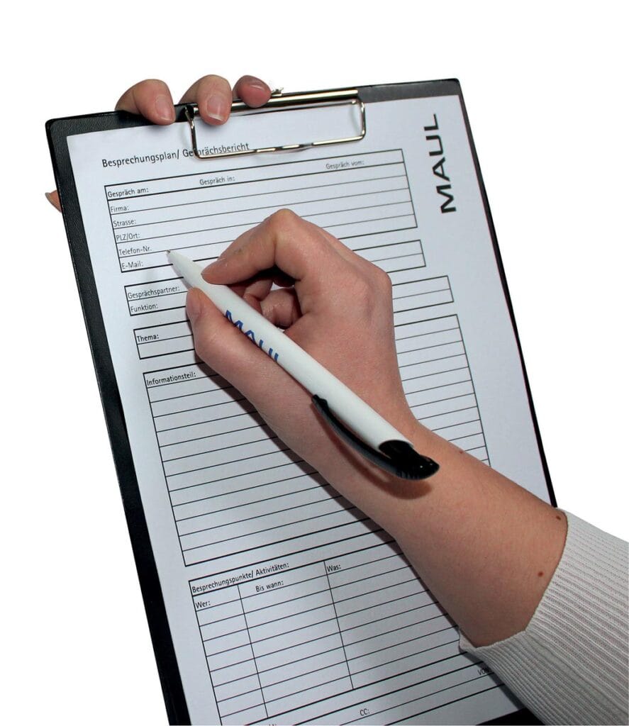 MAUL klemplaat pvc A4 staand zwart | Portaal Check