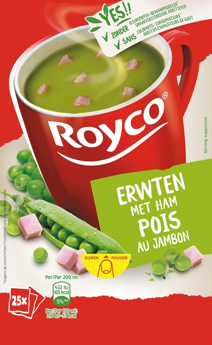 Royco Minute Soup classic erwten met ham, pak van 25 zakjes | Portaal Check