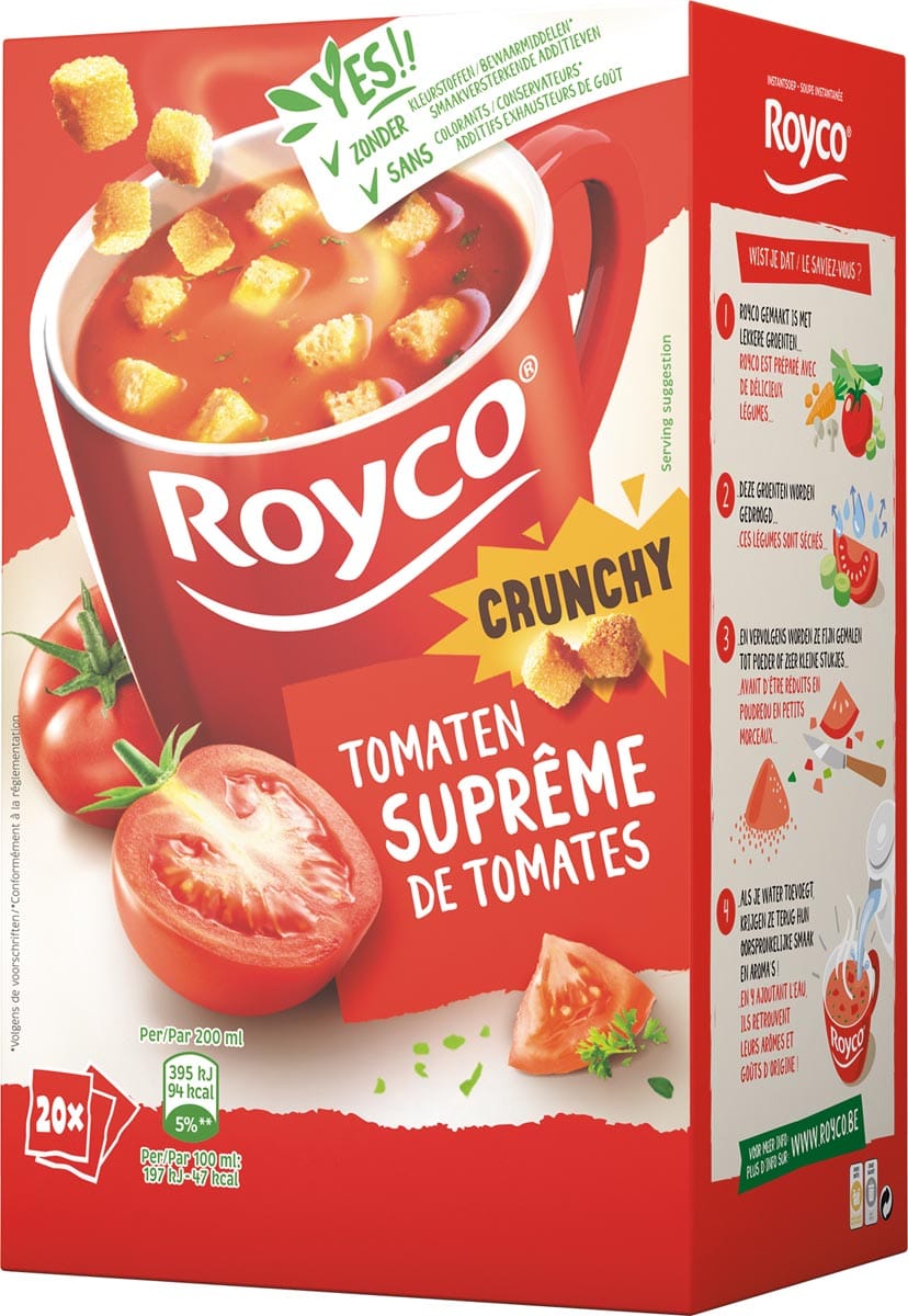 Royco Minute Soup tomatensuprême met croutons, pak van 20 zakjes ...