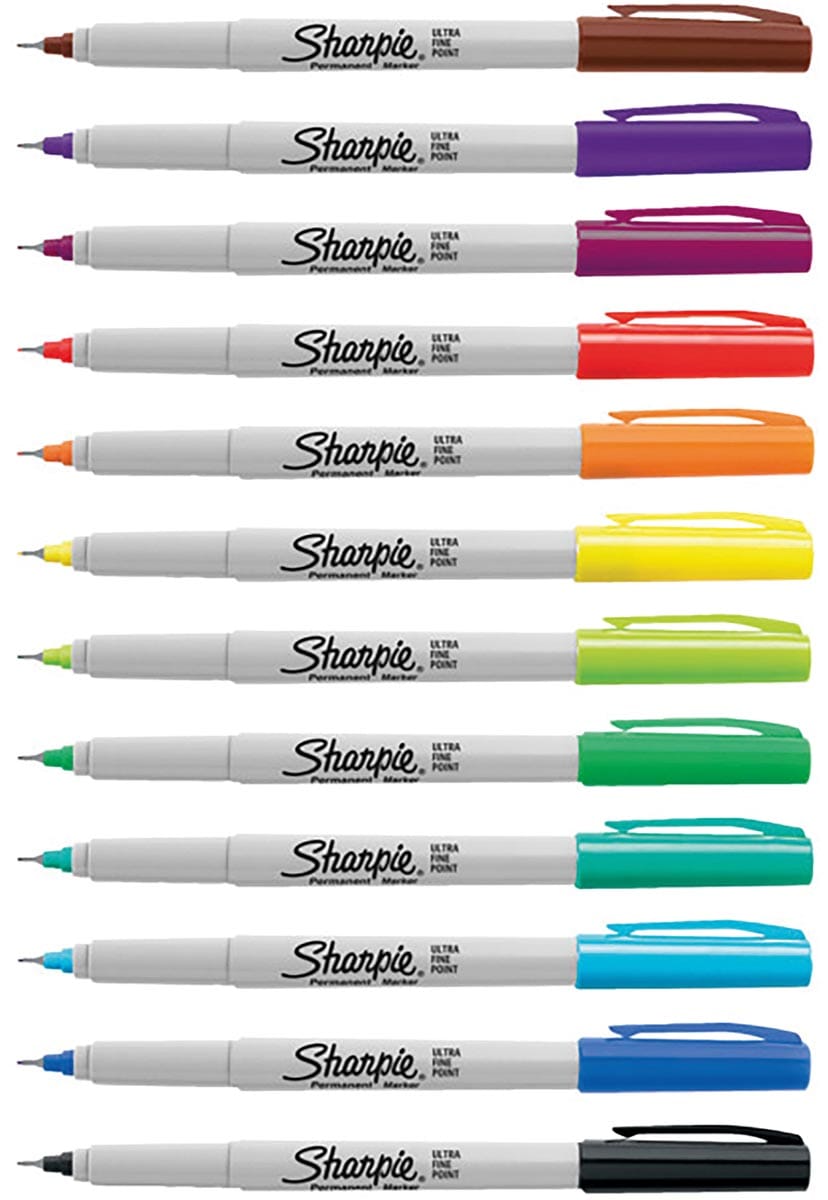Sharpie permanente marker, extra fijn, blister van 12 stuks in ...
